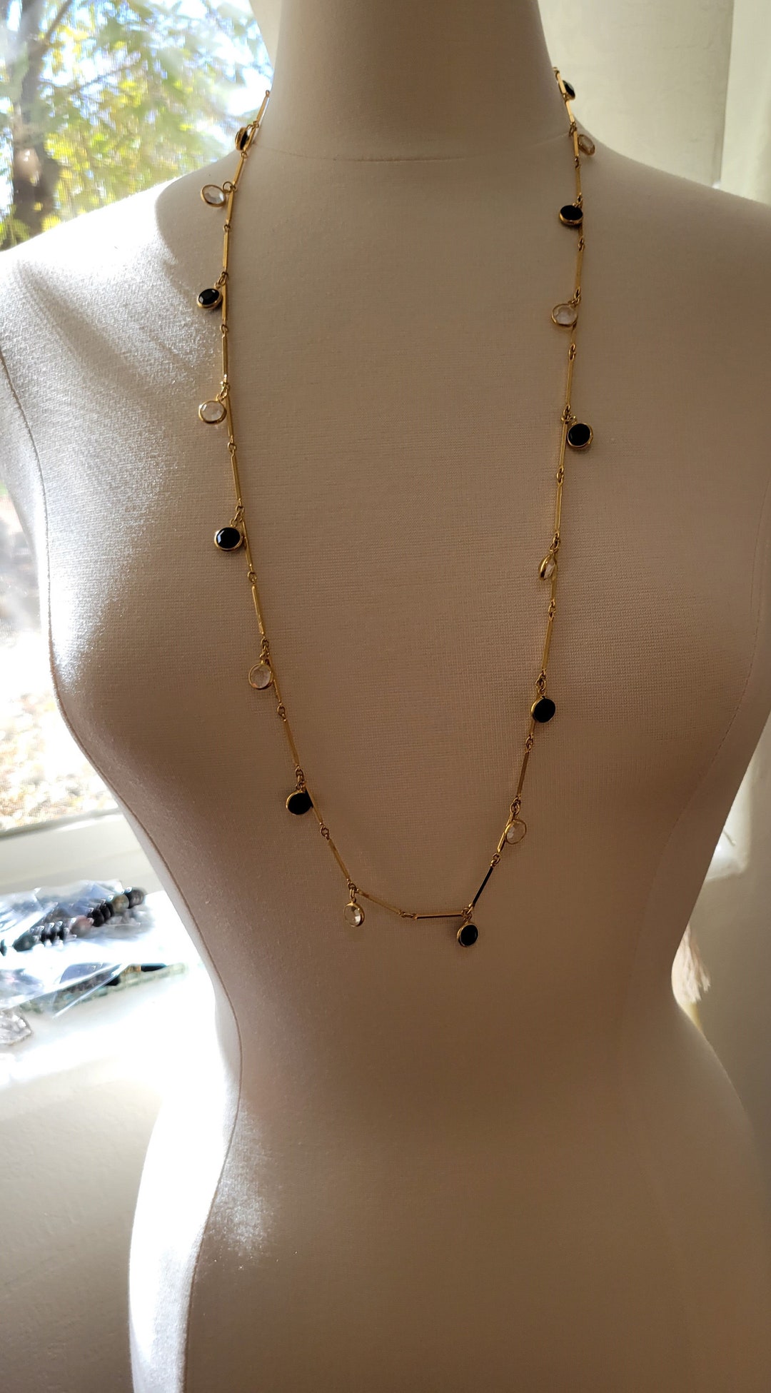 Swarovski Window Panel Flat Crystal Clear and Black Flapper Design ...