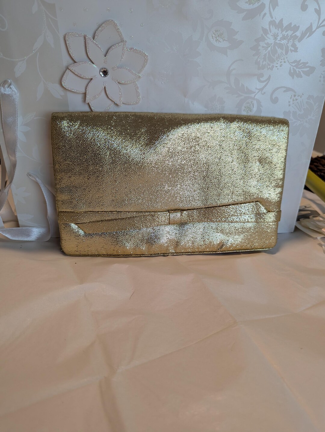 MM Morris Moskowitz Antique Gold Envelope Bag Elegant Diva Star ...