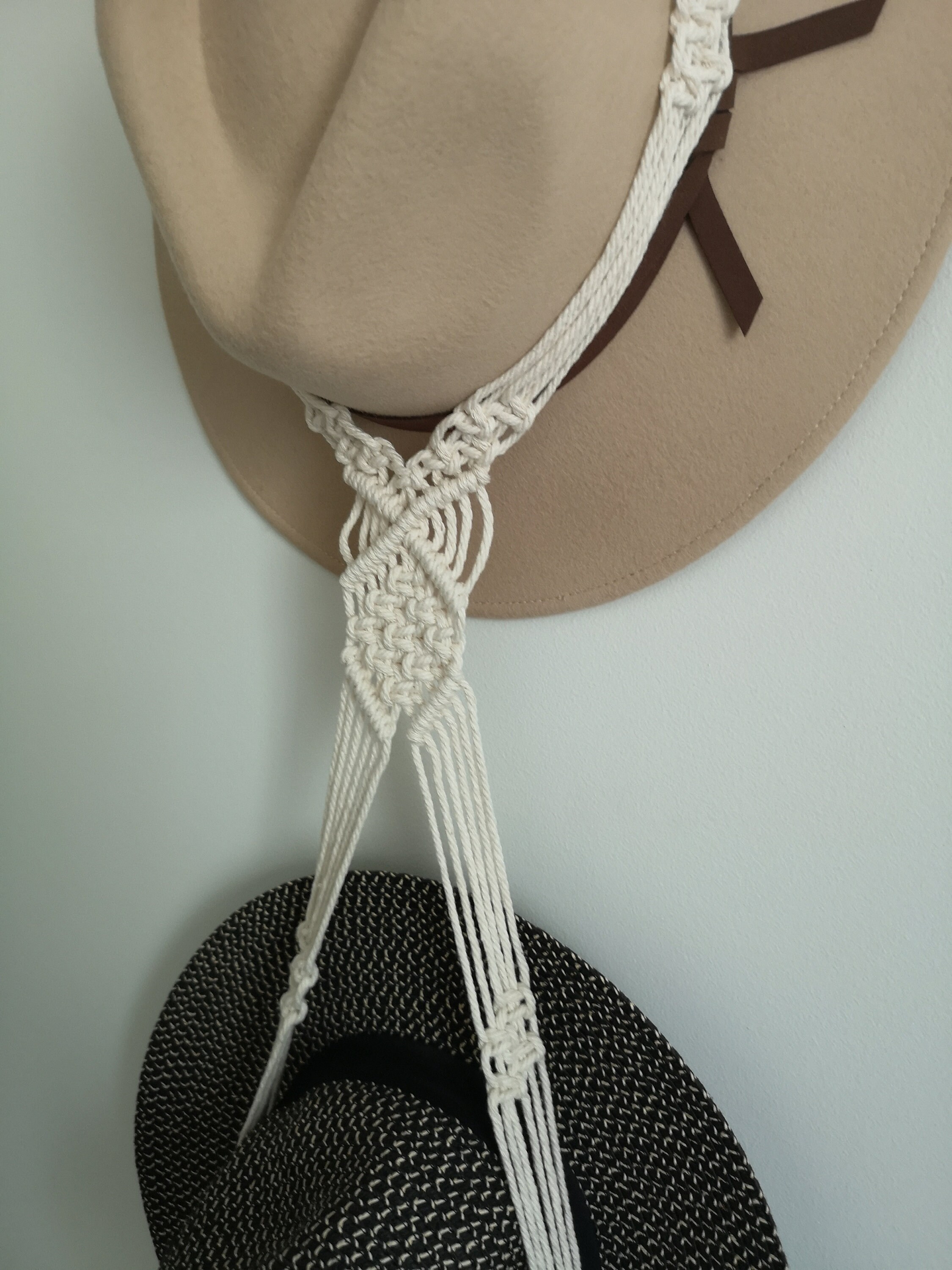 Macrame Hat Holder Boho Single or Double Ot Triple Hat - Etsy Australia
