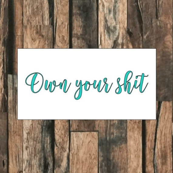 Own Your Shit Vinyl Decal - Etsy