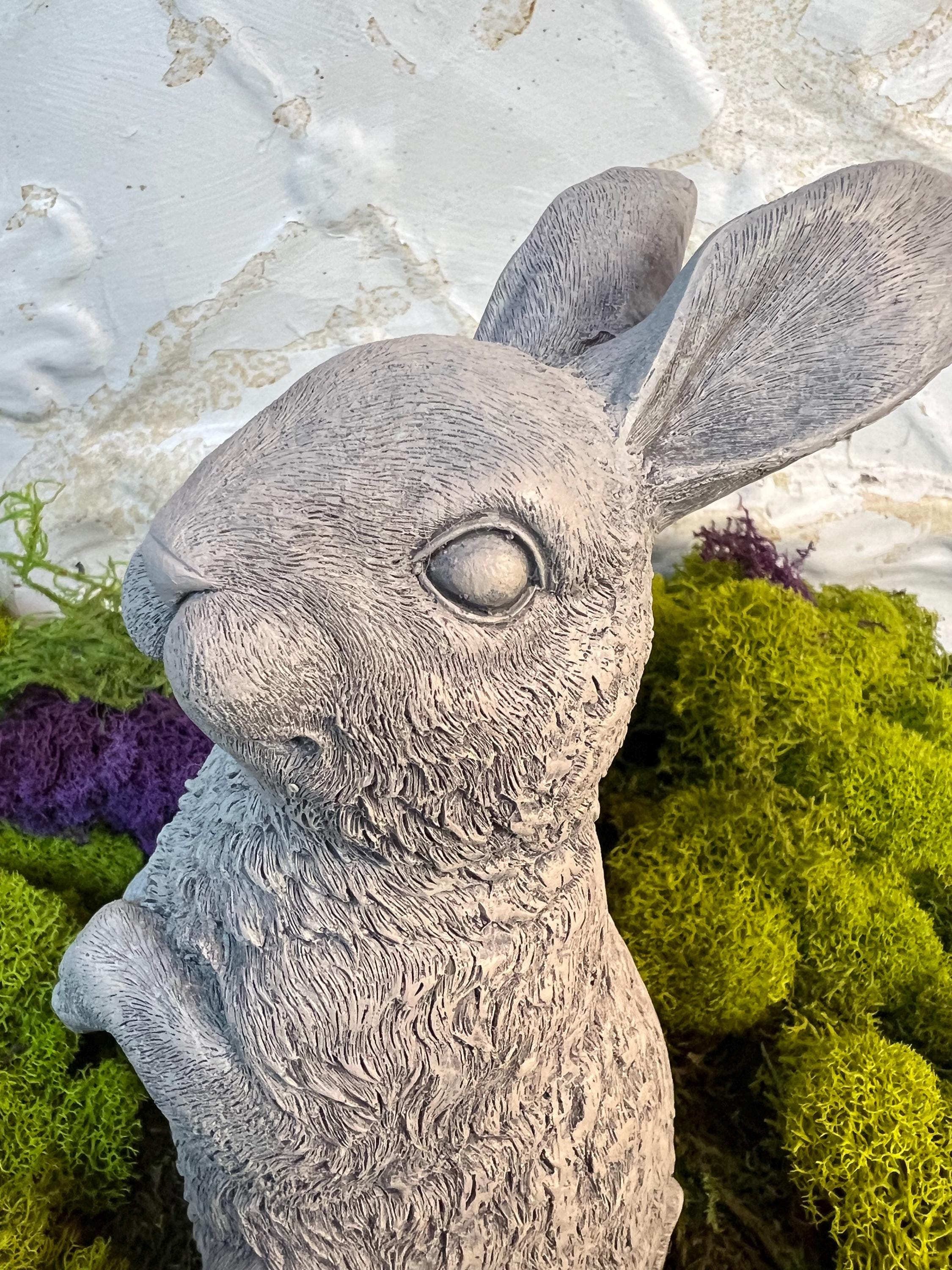 English Hare Rabbit Statue, Bunny Statue, Concrete, Cast Stone Rabbit ...