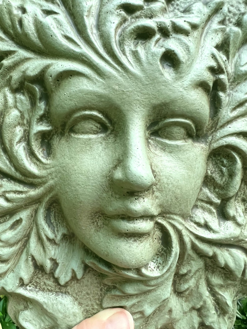 Large Green Woman Wall Plaque Green Woman Garden Plaque - Etsy