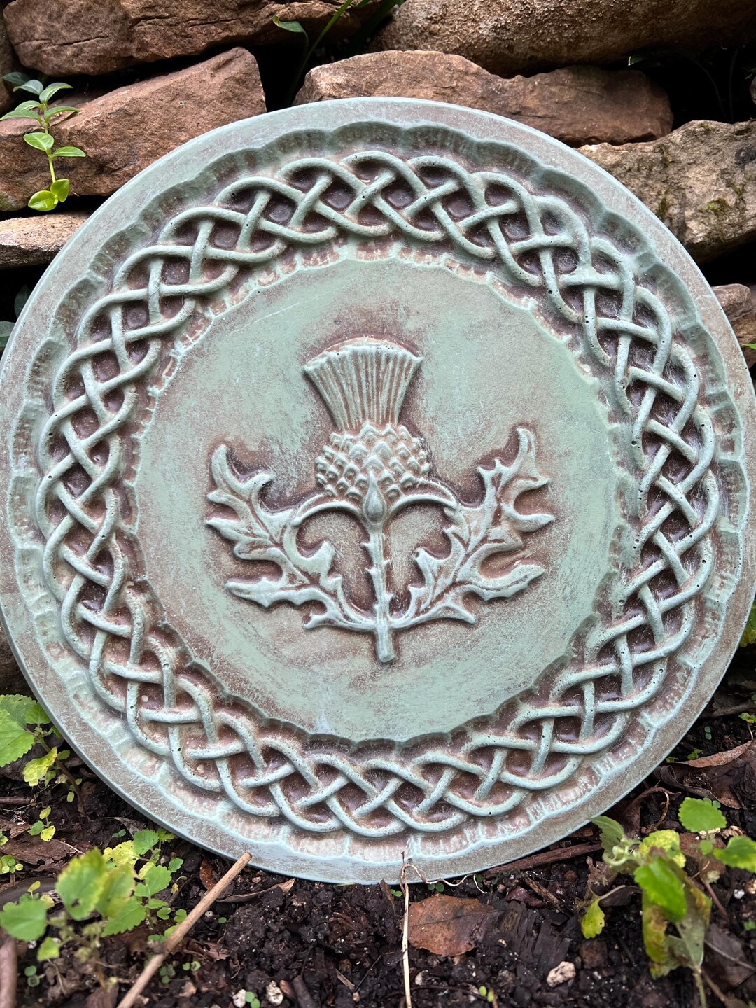 Celtic Thistle Wall Plaque Plaque, Garden Wall Plaque, Cast Stone ...