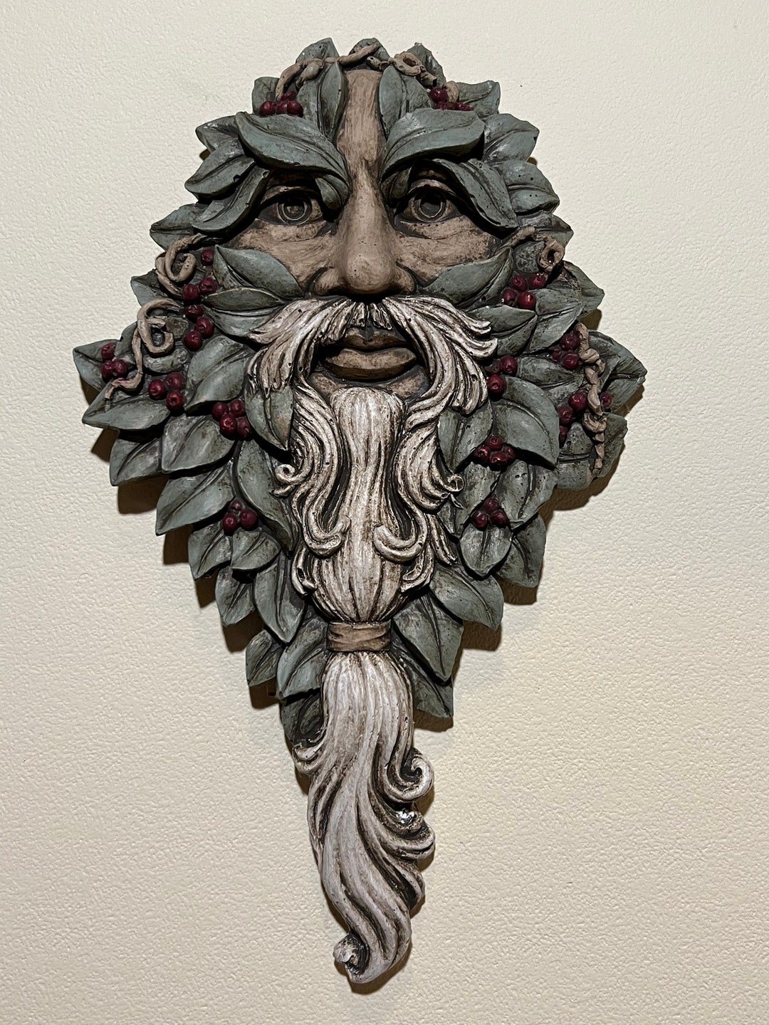 Large Green Man, Tree Man With Vines, Leaves and Berries, Beard Man ...