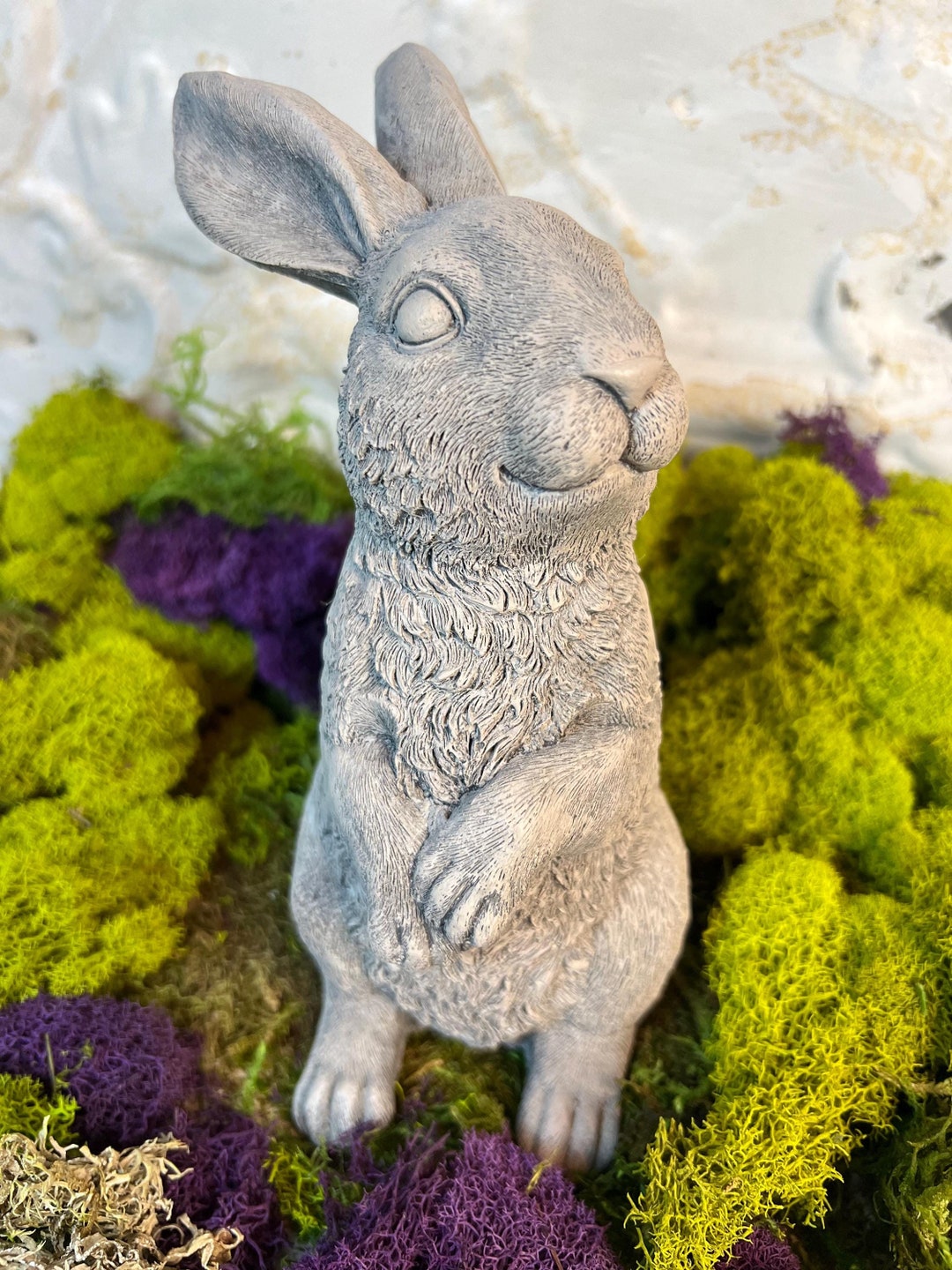 English Hare Rabbit Statue, Bunny Statue, Concrete, Cast Stone Rabbit ...