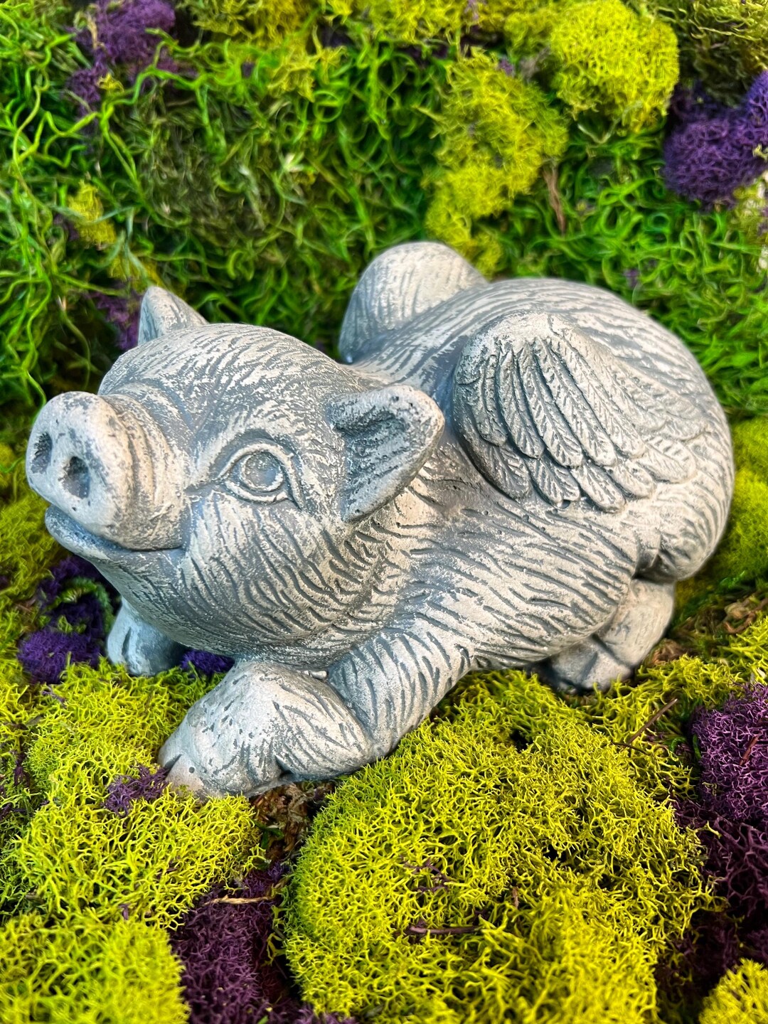 Flying Pig Statue, When Pigs Fly Statue, Pig With Angel Wings Statue ...