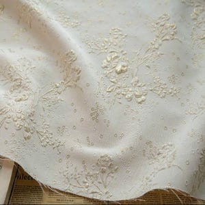 Golden White Jacquard Designer Brocade Embossed Fabric by Meter - Etsy