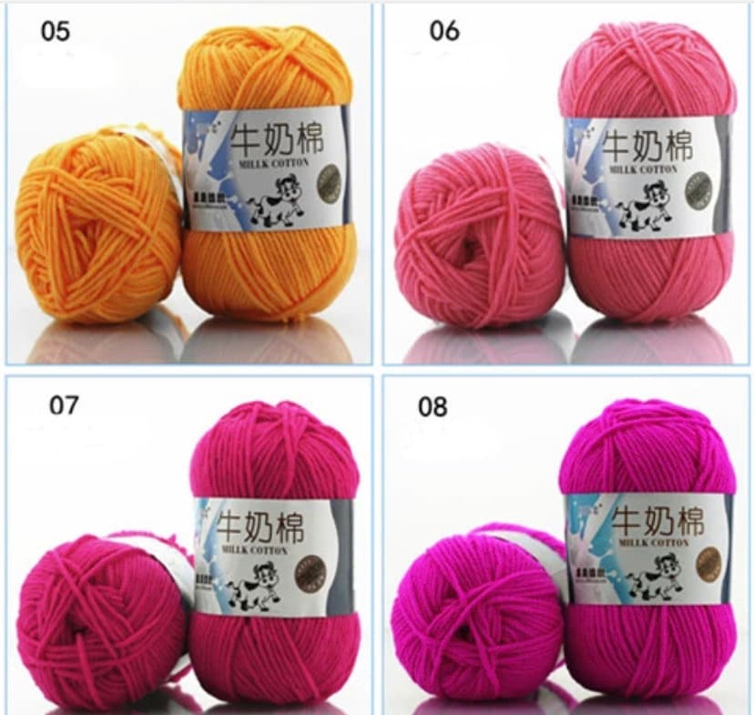 92 Colors 5ply Milk Cotton Yarn Knitting Amigurumi Diy Hat, Clothes ...