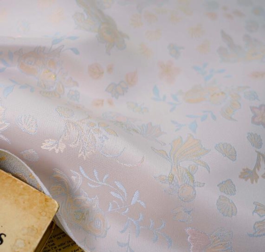 Pink Gold Fish Jacquard Designer Brocade Fabric by Meter - Etsy