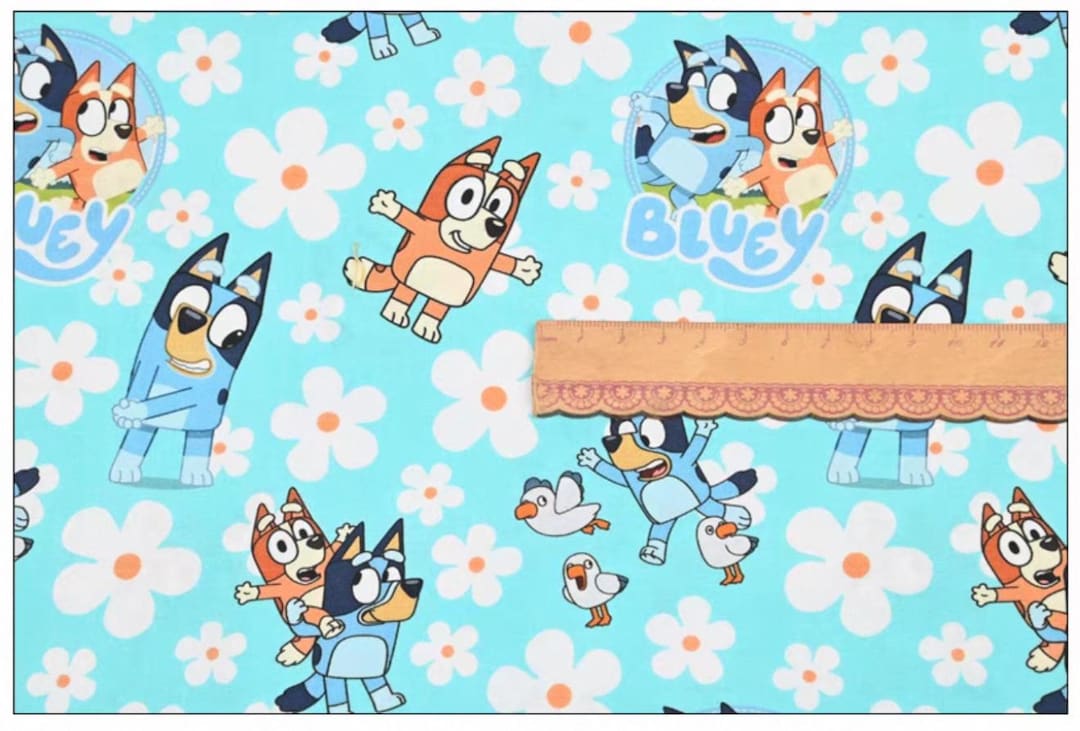 Cartoon Bluey 100% Cotton Fabric by Half Yard - Etsy