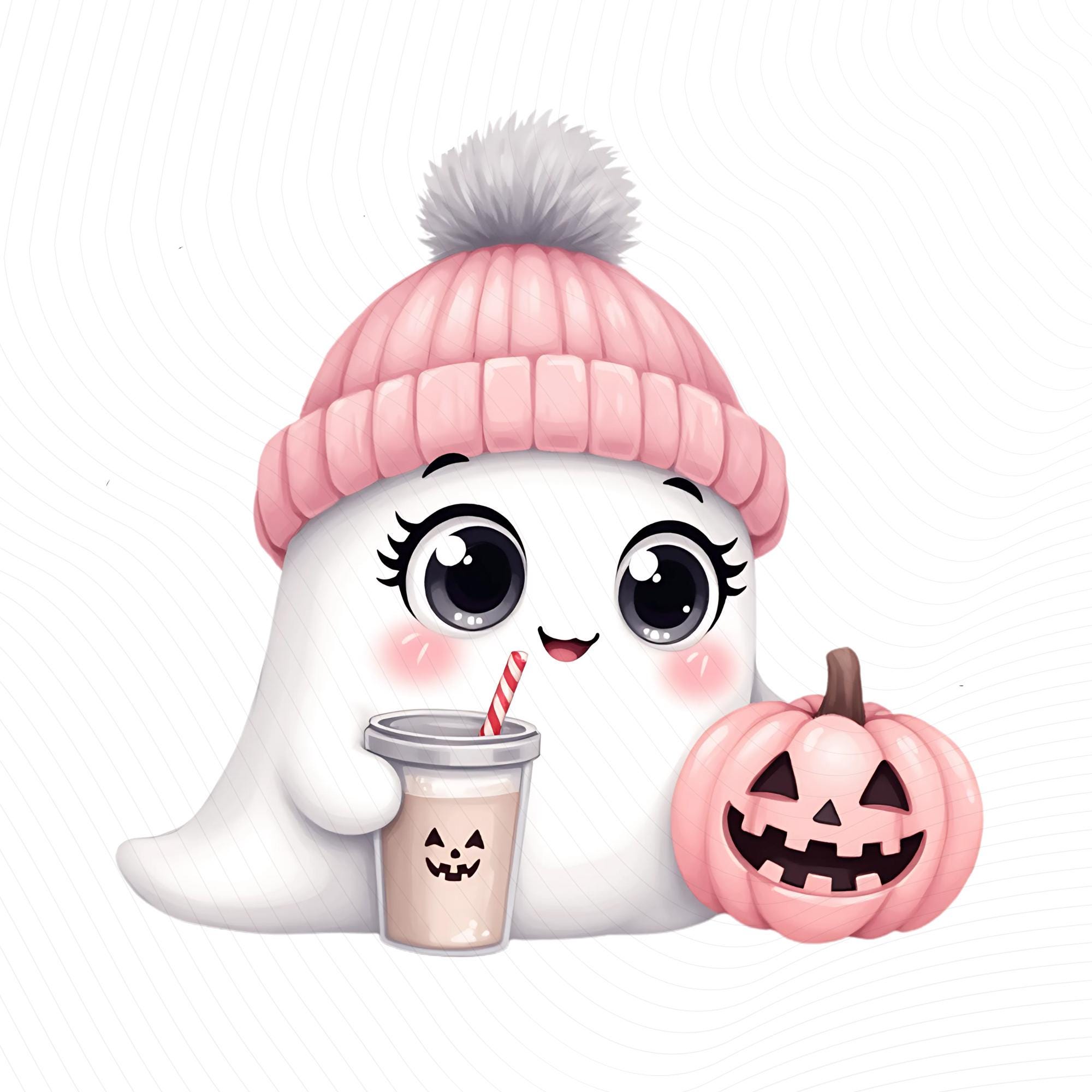 Cute Kawaii Ghost PNG - Etsy
