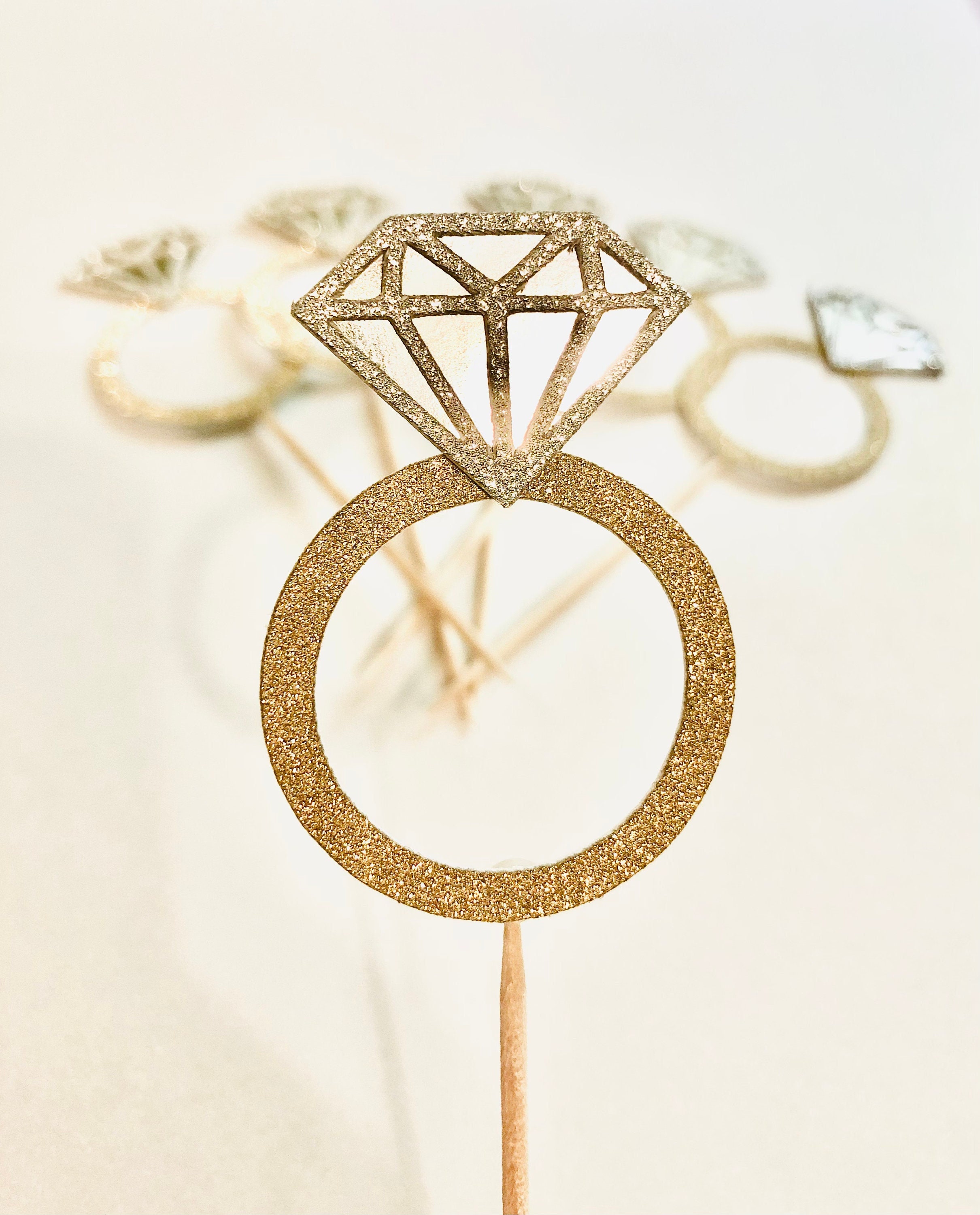 Diamond Ring Cupcake Toppers Wedding Bachelorette - Etsy