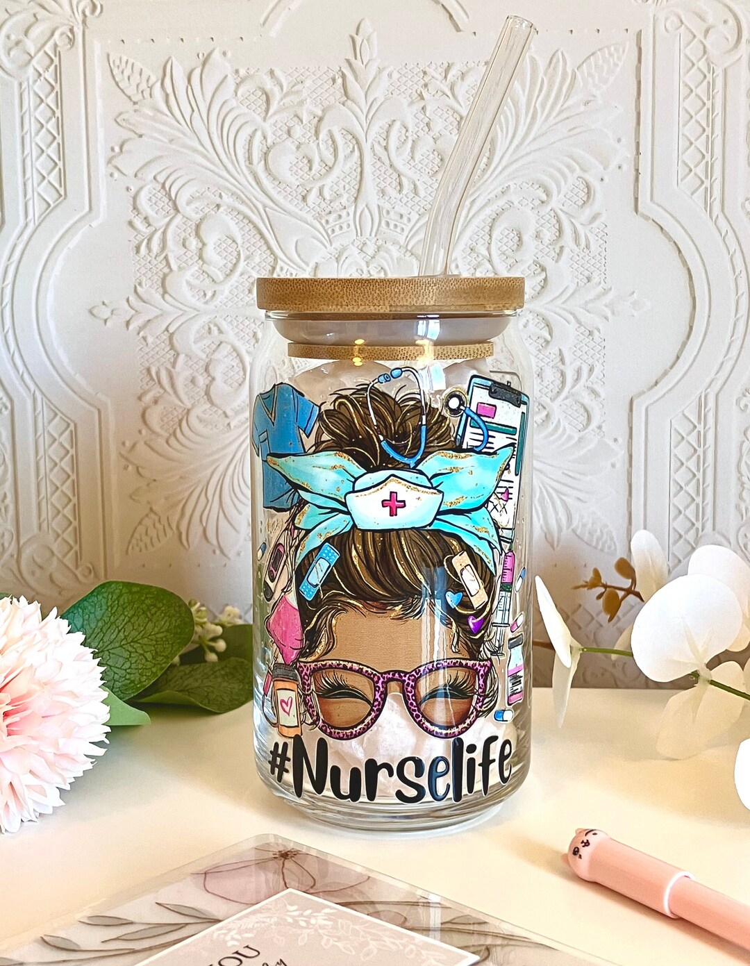 Nurse Life Coffee Cup Nurse Fuel Coffee Glass Nurse Appreciation Iced ...