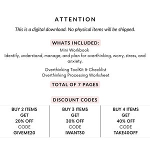 Overthinking Worksheets, Mental Health Worksheets, Self Help, Therapy ...