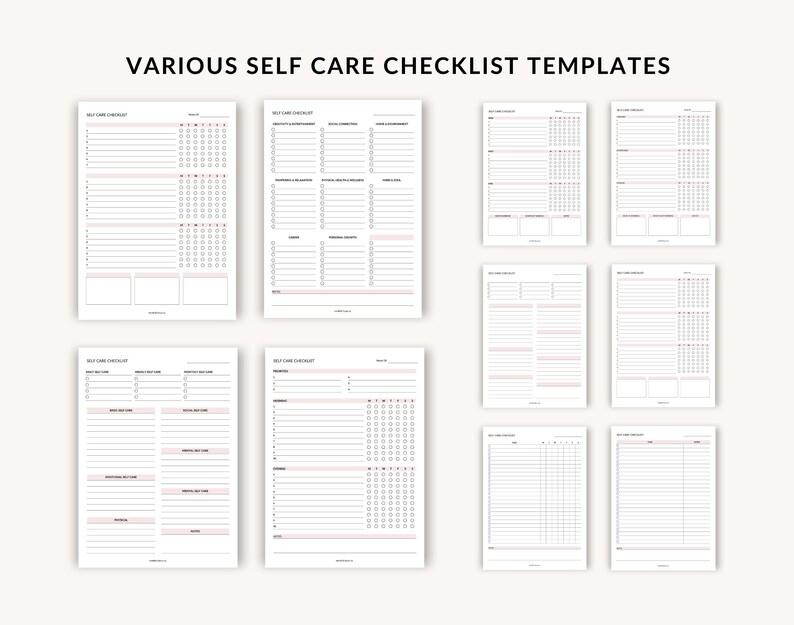 Self Care Checklist Self Care Journal Mental Health Printable