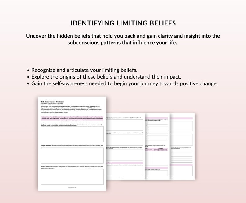 Limiting Beliefs Worksheet, Self Therapy, Mental Health, Personal ...