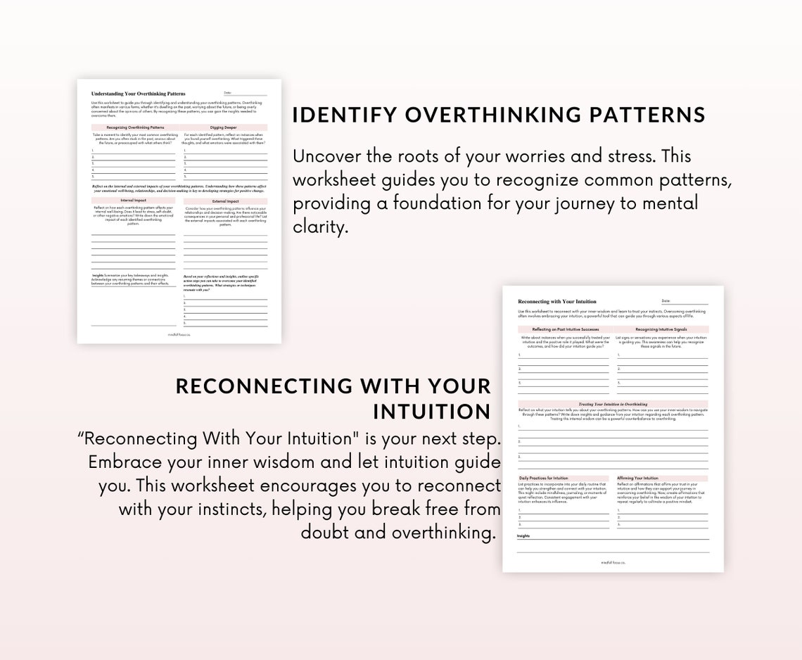 Overthinking Worksheets, Mental Health Worksheets, Self Help, Therapy ...