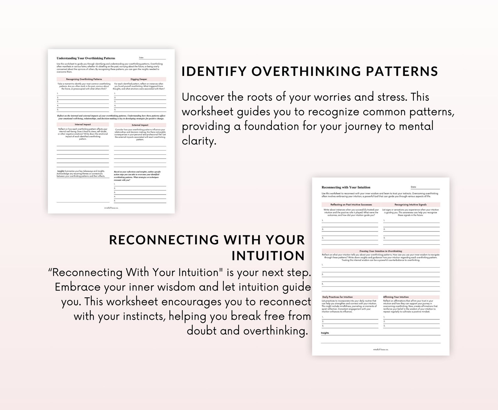 Overthinking Worksheets, Mental Health Worksheets, Self Help, Therapy ...