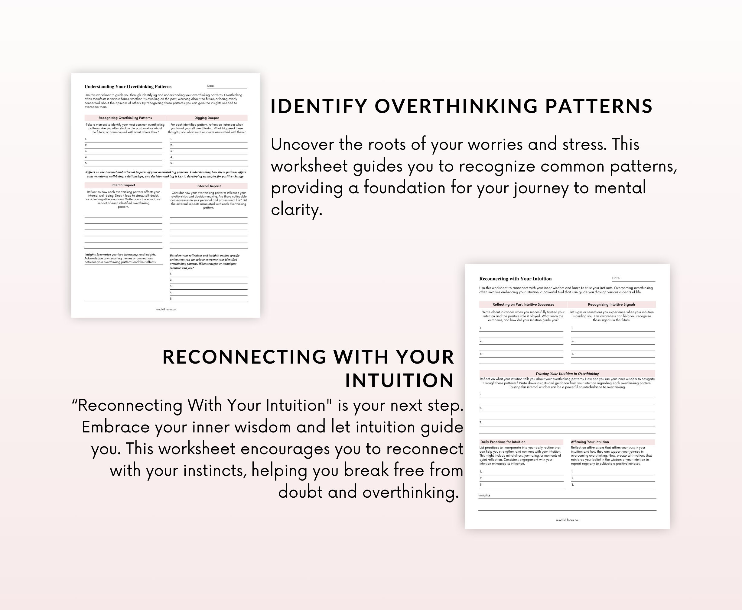 Overthinking Worksheets, Mental Health Worksheets, Self Help, Therapy ...