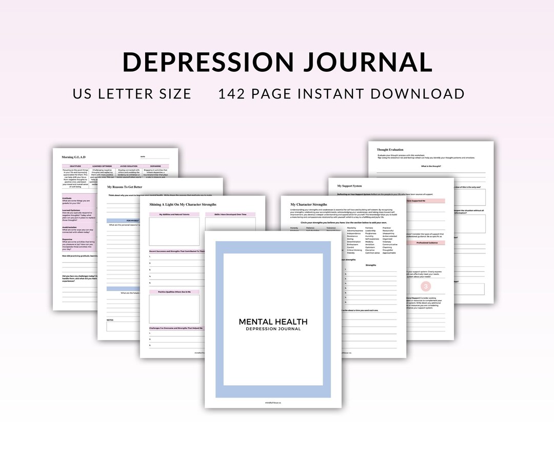 Depression Journal, Mental Health Journal, Self Help Journal, Printable ...