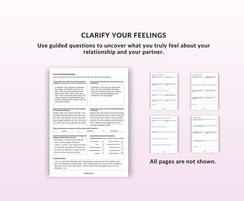 Relationship Processing, Relationship Journal, Couples, Self-reflection ...