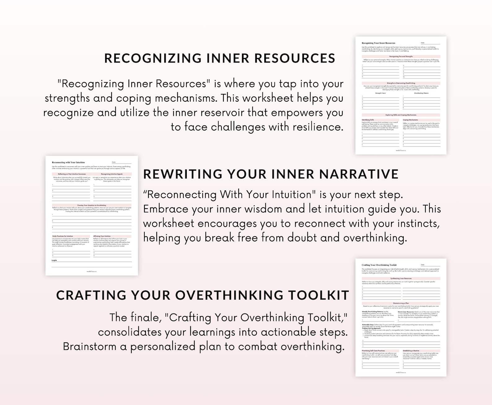 Overthinking Worksheets, Mental Health Worksheets, Self Help, Therapy ...