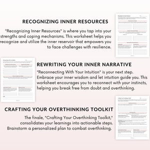 Overthinking Worksheets, Mental Health Worksheets, Self Help, Therapy ...