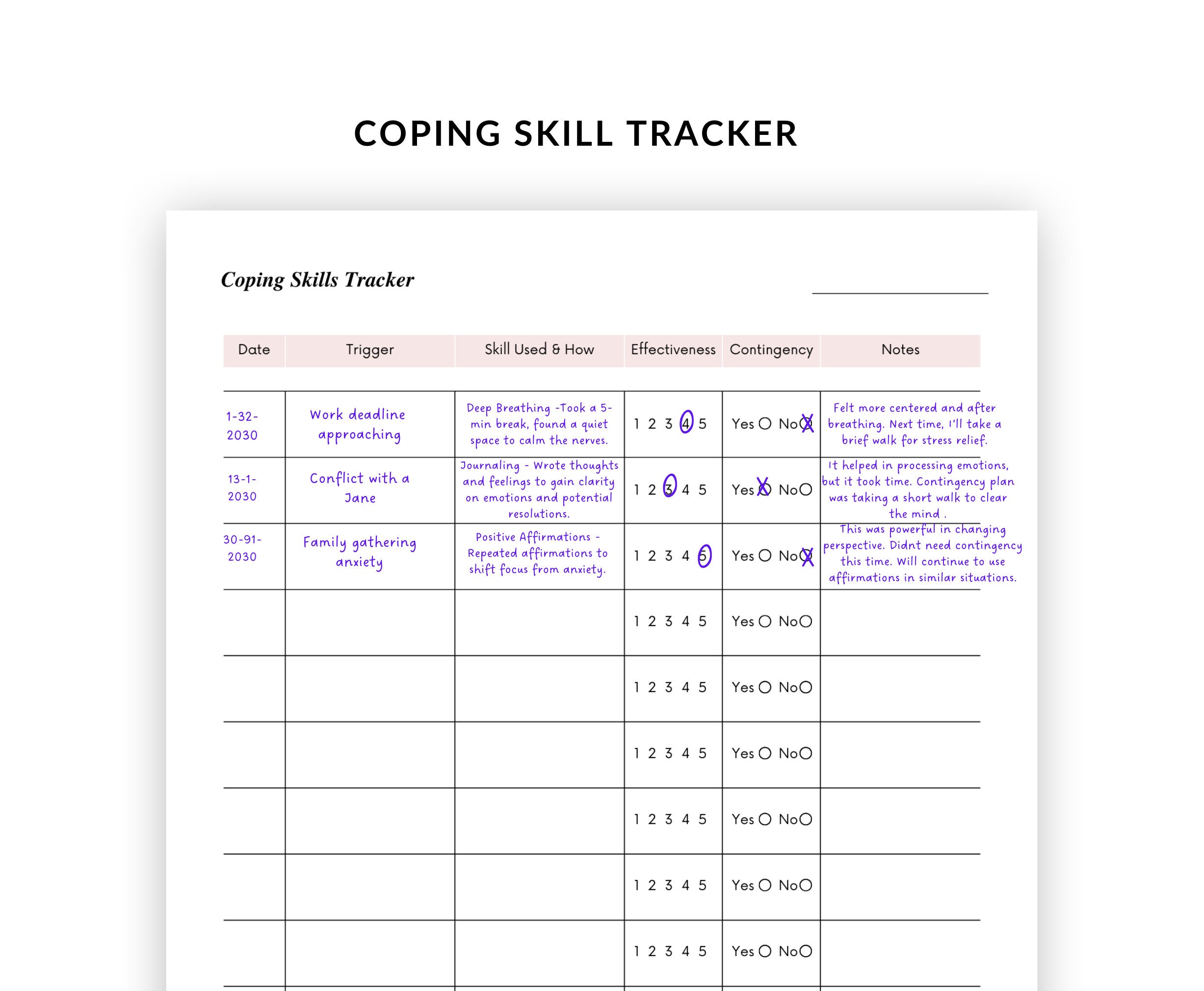Coping Skills, Coping Skills Worksheets, Self Help, Therapy Tool ...