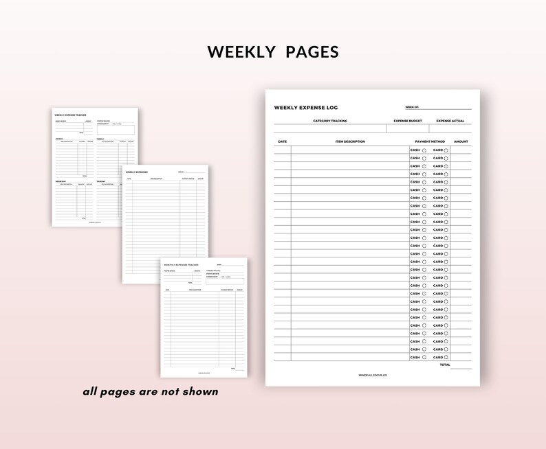 Printable Expense Tracker, Budget Binder Inserts, Spending Tracker ...
