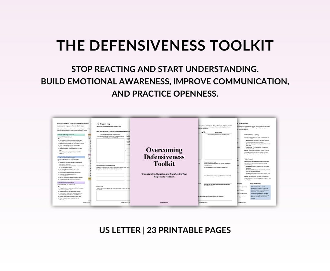 Defensiveness Toolkit, Communication Worksheet, Emotional Regulation ...