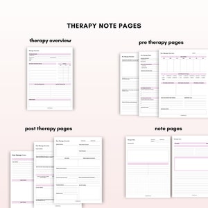 Therapy Notes, Therapy Session Log, Pre and Post Therapy Session Notes ...