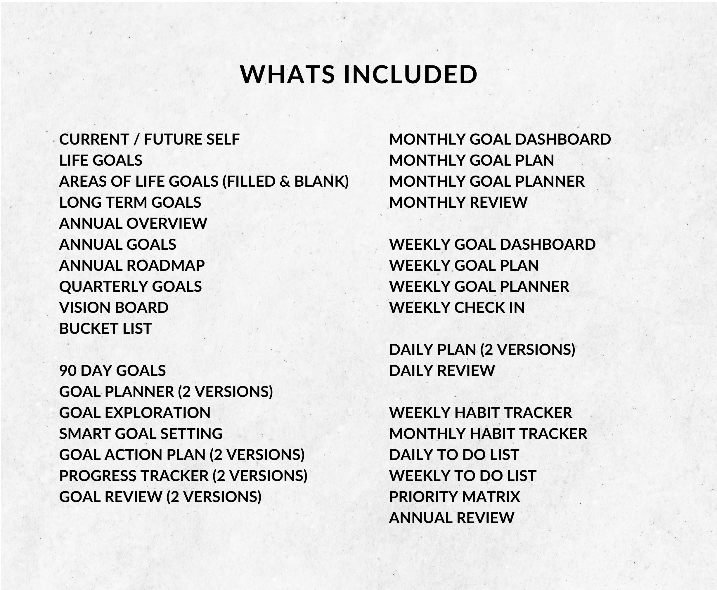 Printable Goal Planner, Productivity Printable, Planner Set, Daily ...