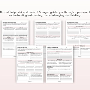Overthinking Worksheets, Mental Health Worksheets, Self Help, Therapy ...