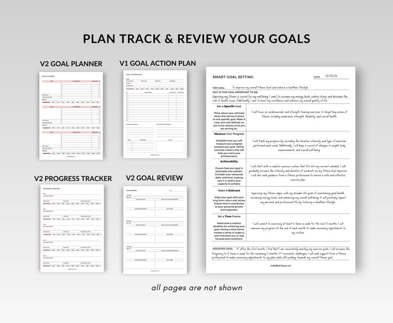 Printable Goal Planner, Productivity Printable, Planner Set, Daily ...