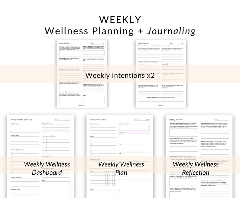 Wellness Planner, Wellness Journal, Printable Planner, Planner Inserts ...