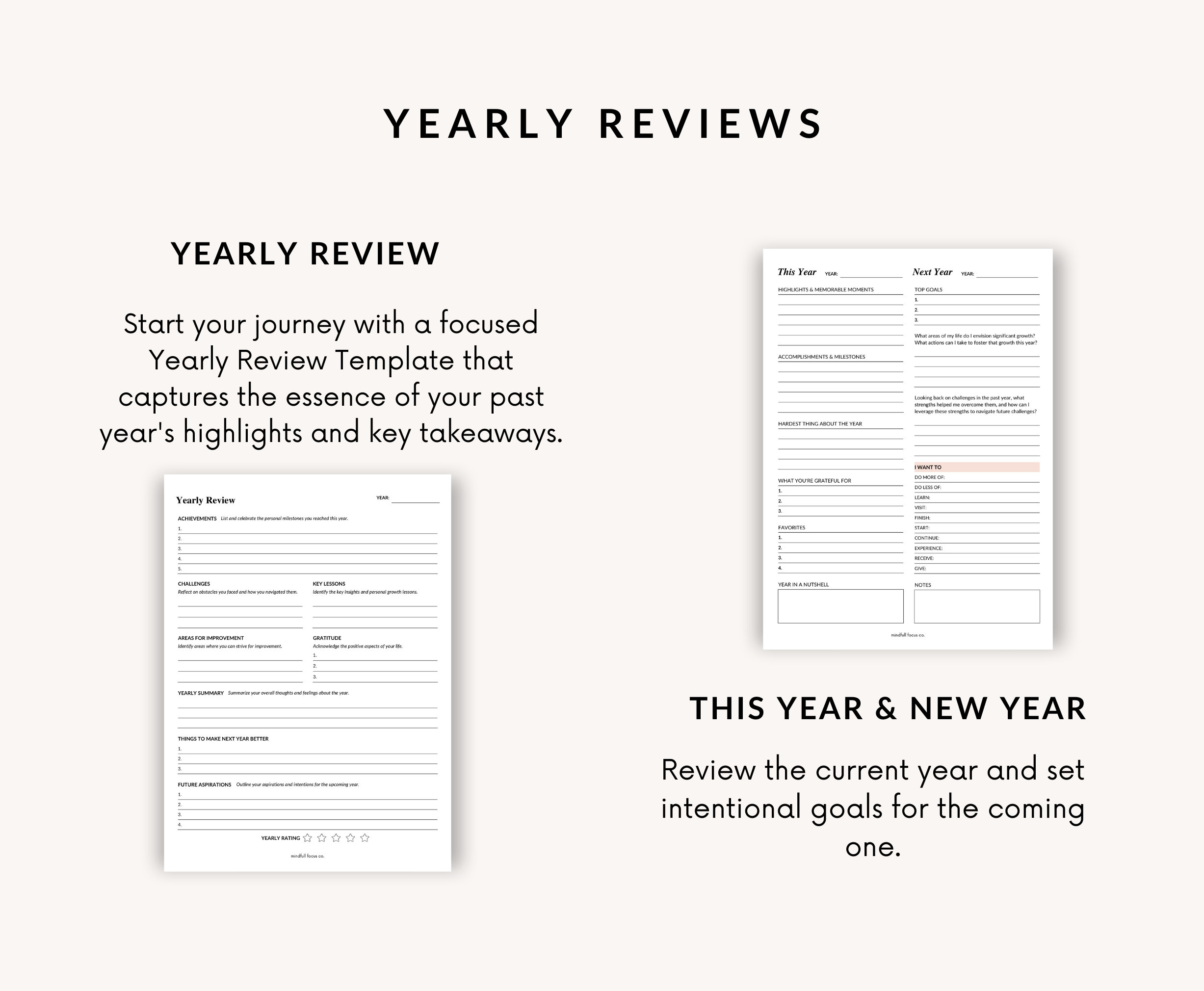 Yearly Review, End of Year Reflection, New Year Resolution, Reflection ...