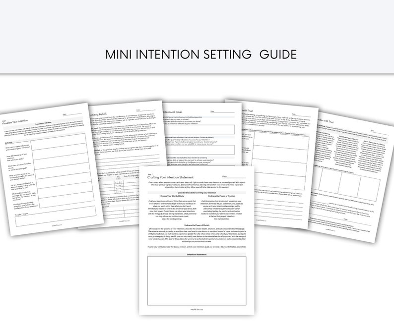 Intention Setting Journal Printable Journal Self Reflection - Etsy