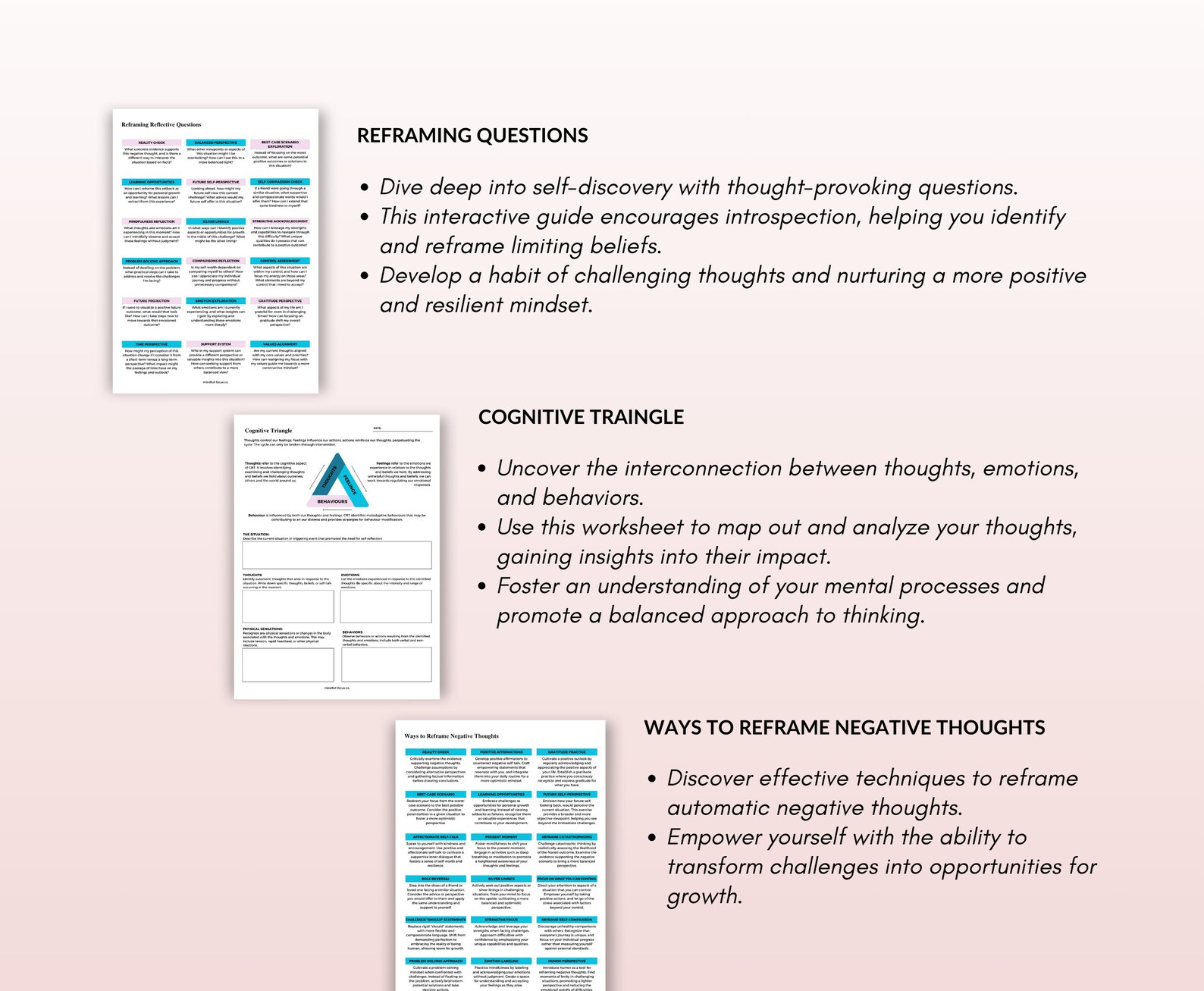 Thought Challenging Worksheet, CBT Worksheet, Therapy Tool, Cognitive ...