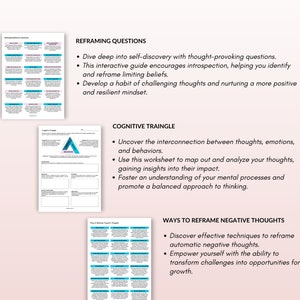 Thought Challenging Worksheet, CBT Worksheet, Therapy Tool, Cognitive ...