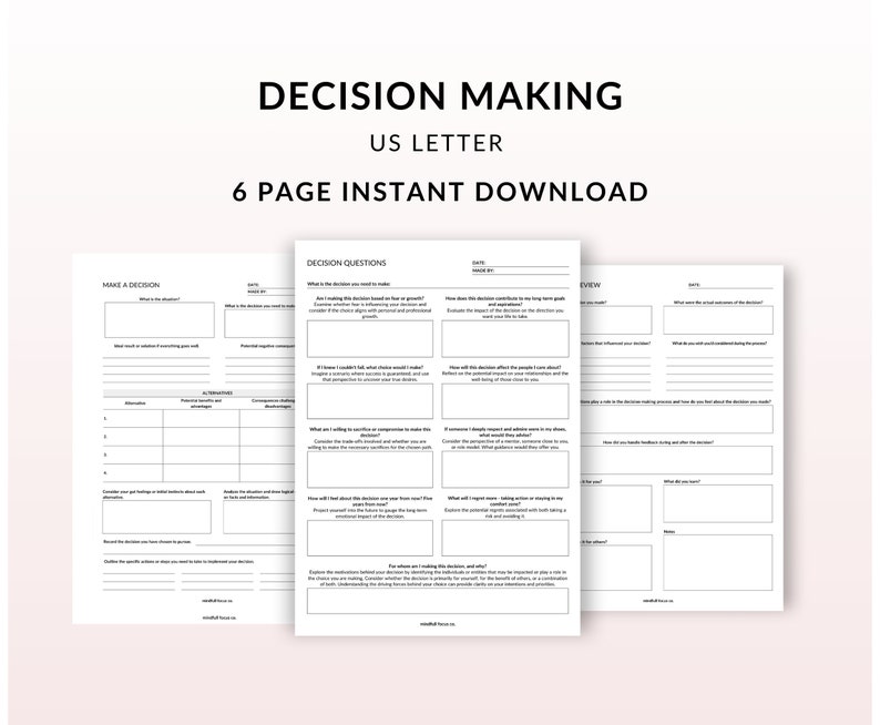Decision Making Printable, Pros and Cons, Problem Solving, Clarity ...