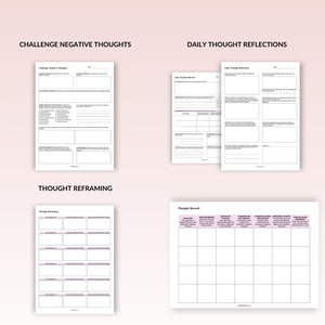 Thought Challenging Worksheet, CBT Worksheet, Therapy Tool, Cognitive ...