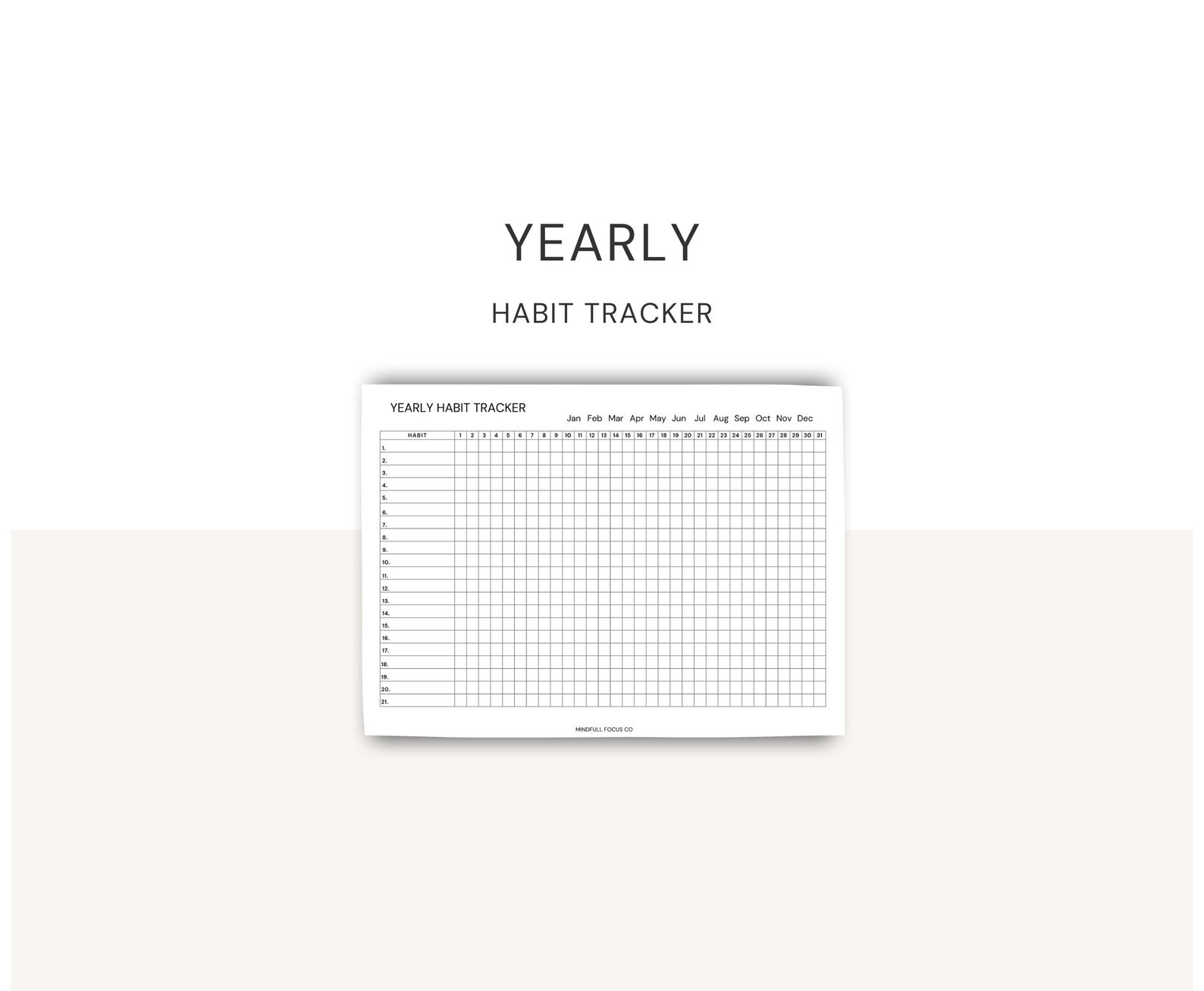 Habit Tracker Printable, Monthly Habit Tracker, Yearly Habit Tracker ...