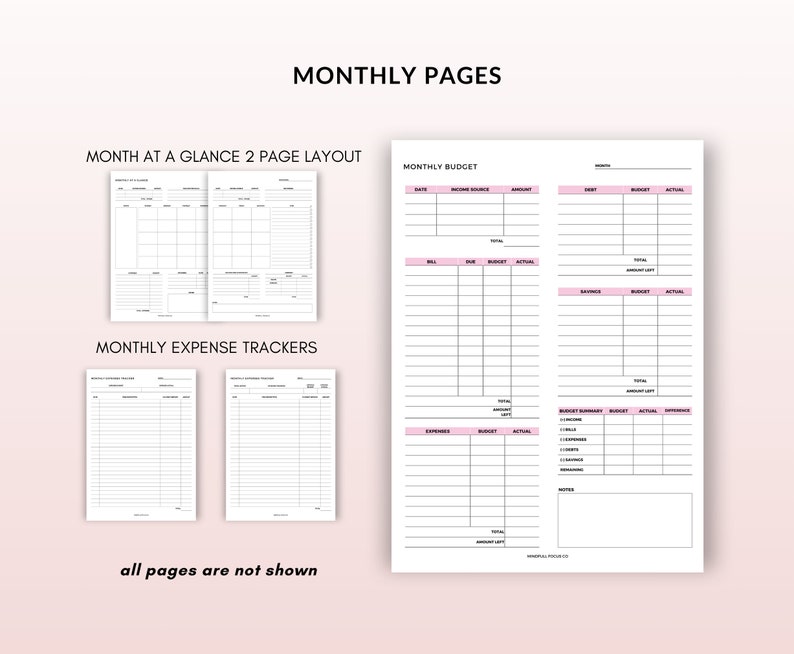 Printable Expense Tracker, Budget Binder Inserts, Spending Tracker ...