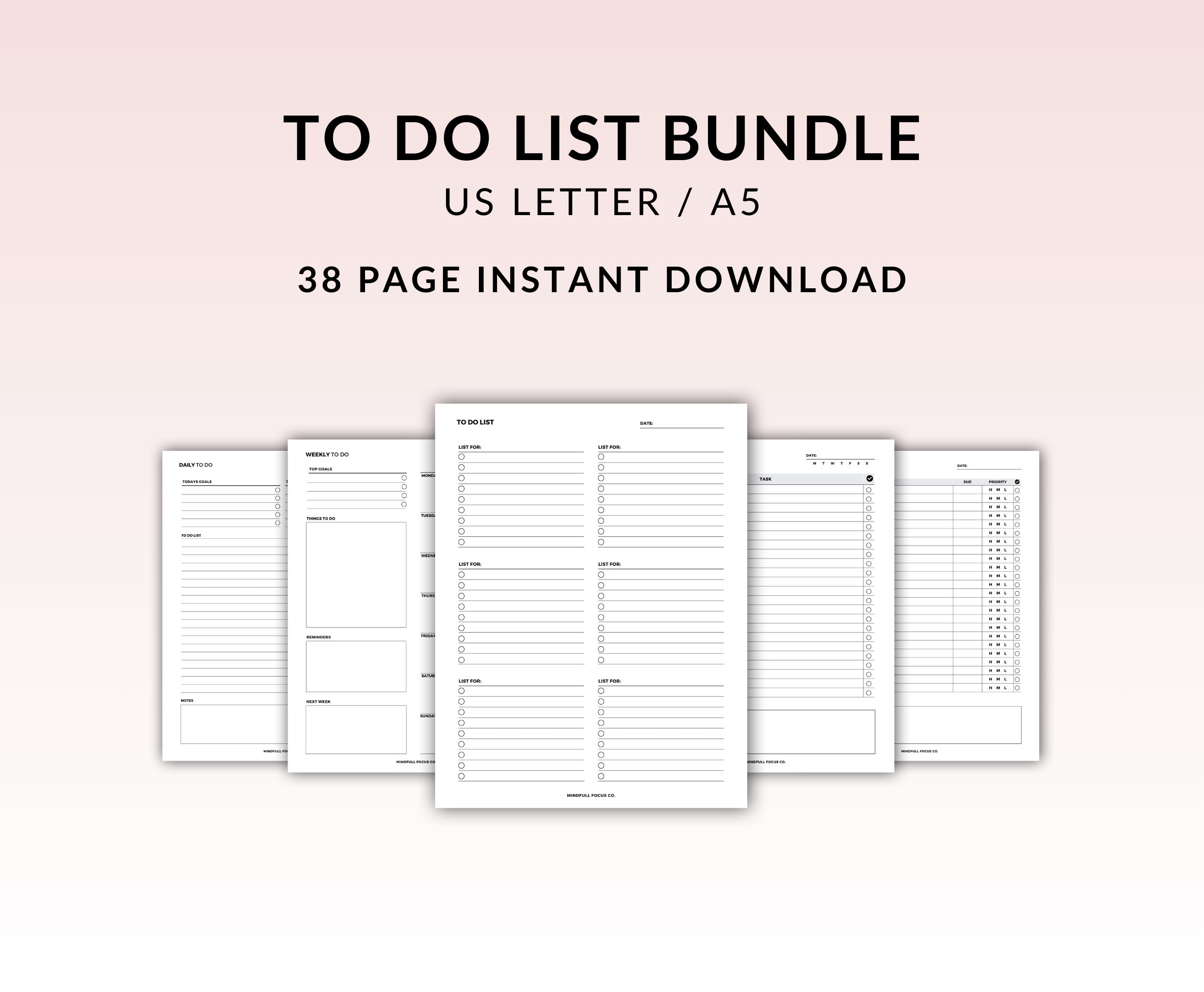 Printable To-do List Task Tracker, Daily To-do List, Work Planner ...