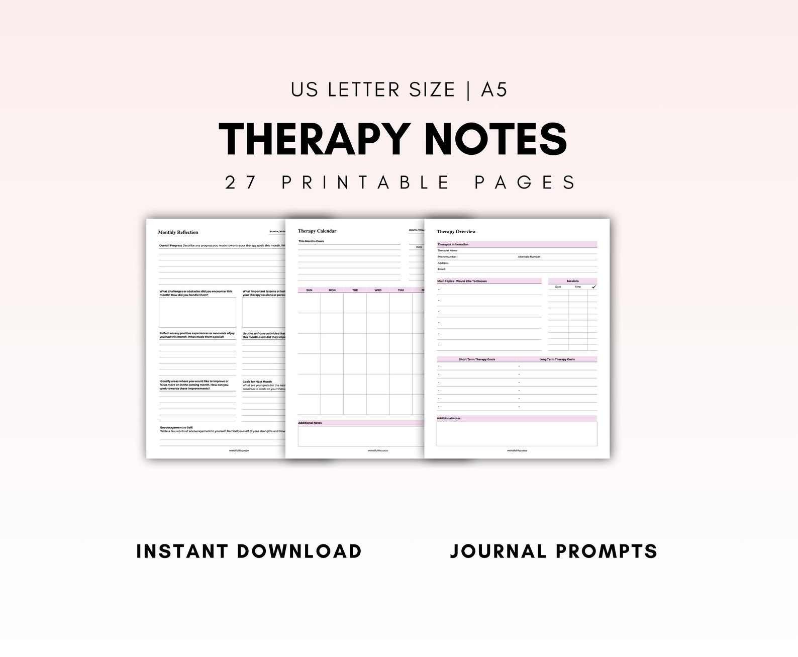 Therapy Notes, Therapy Session Log, Pre and Post Therapy Session Notes ...