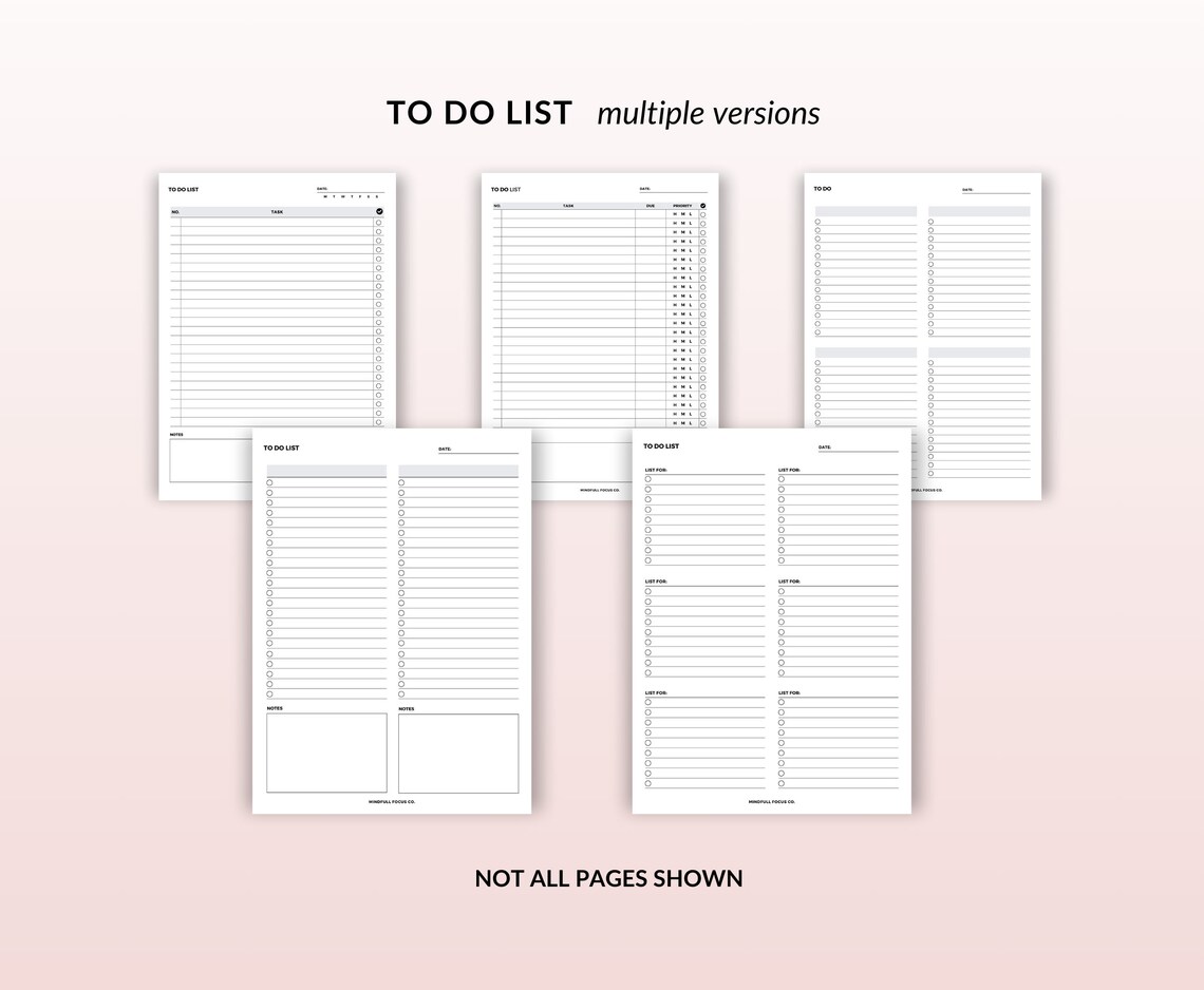 Printable To-do List Task Tracker, Daily To-do List, Work Planner ...