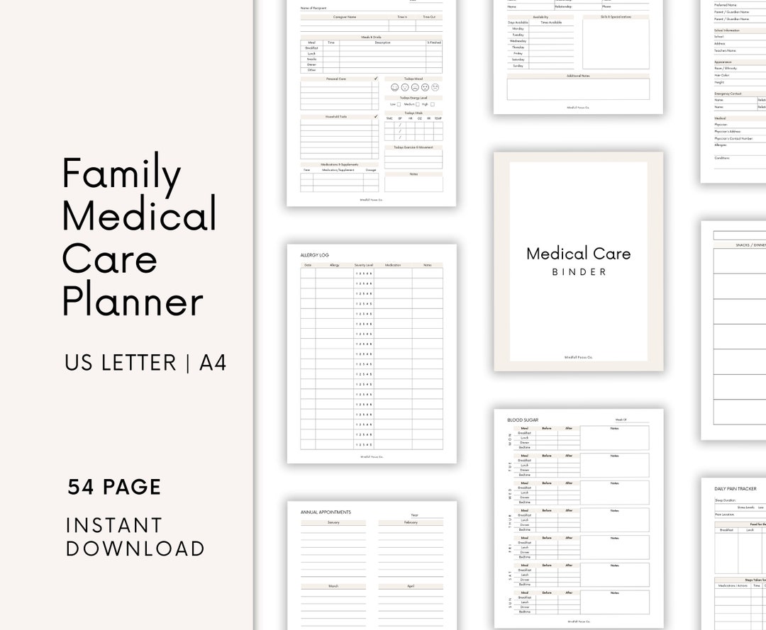 Health Care Planner, Medical Planner, Medical Binder, Family Medical ...