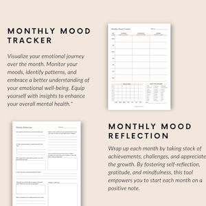 Printable Mood Tracker, Mood Journal, Daily Mood Tracker, Mood Tracker ...