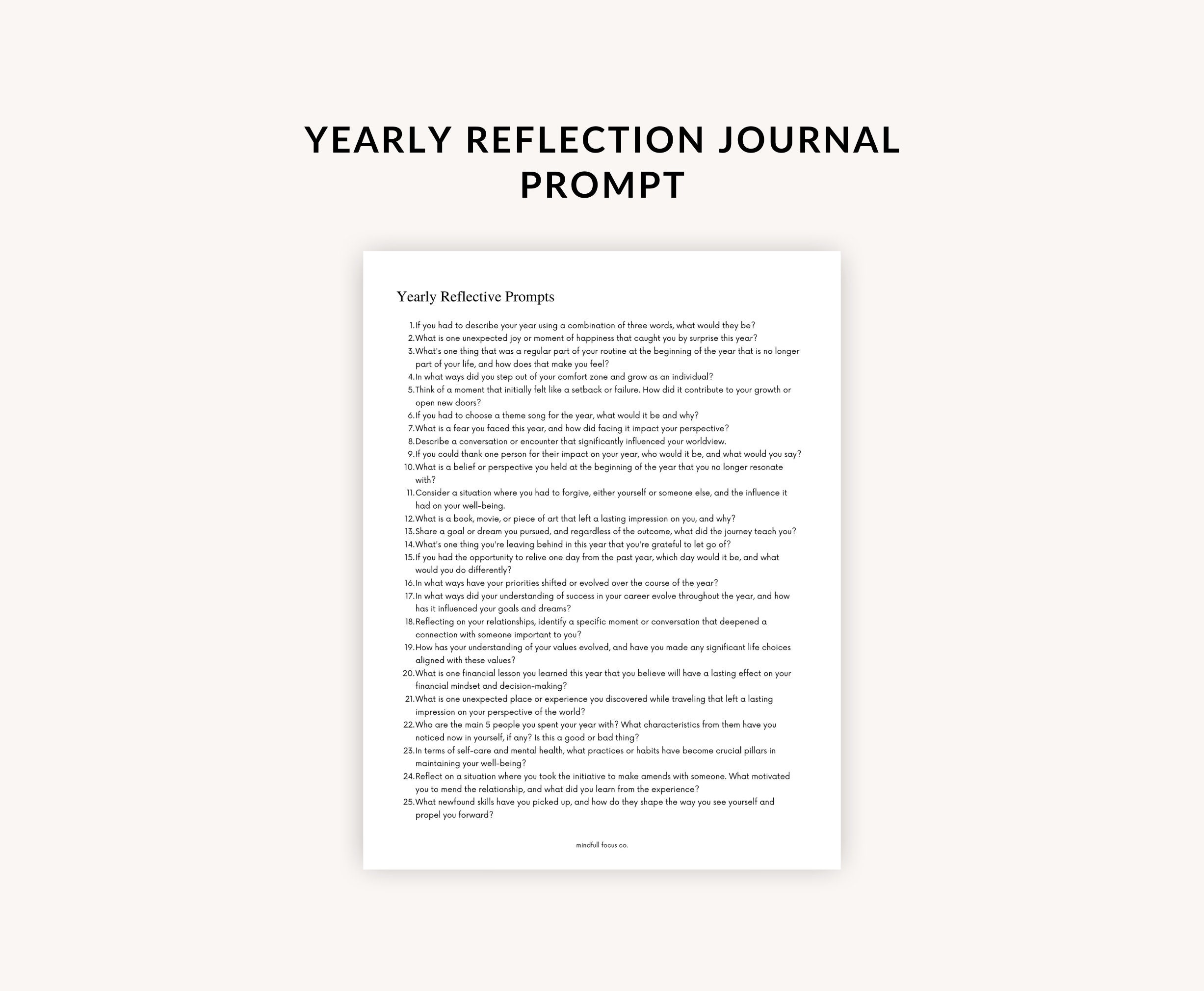 Yearly Review, End of Year Reflection, New Year Resolution, Yearly ...