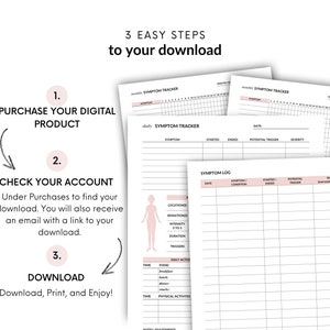 Printable Symptom Tracker Set - Monthly, Weekly, and Daily Symptom ...